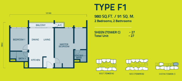 Trion-Floor-Plan-Type-F1 | New Property Launch - Kuala Lumpur, Selangor