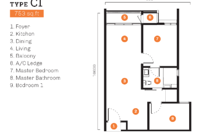 The-Arcuz-Floor-Plan-Type-C1 | New Property Launch - Kuala Lumpur, Selangor