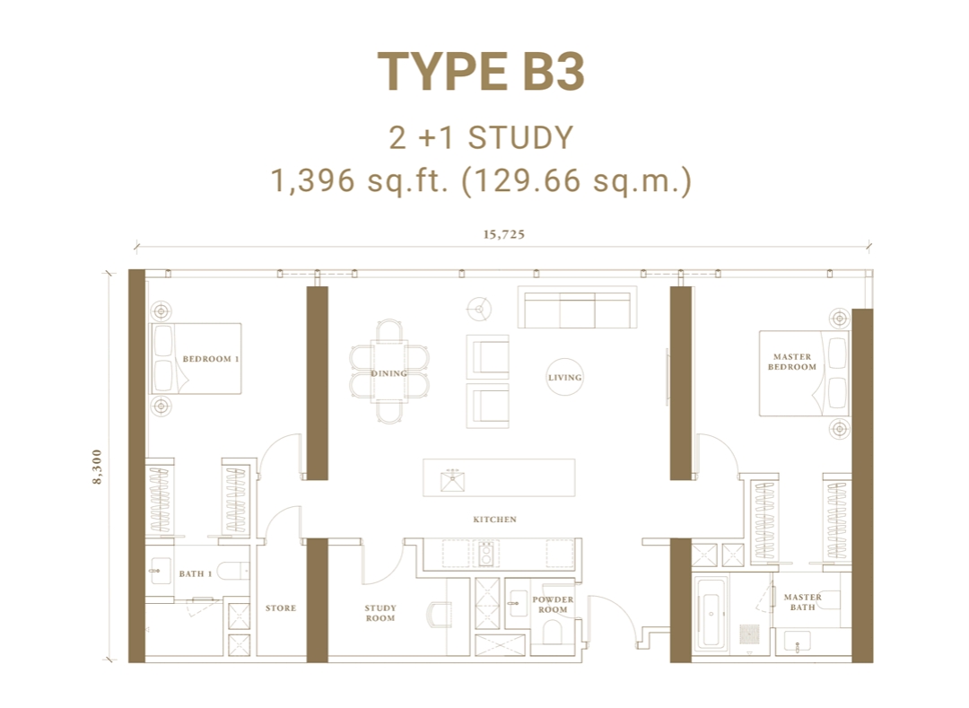 Pavilion-Damansara-Heights-Floor-Plan-Type-B3 | New Property Launch - Kuala Lumpur, Selangor