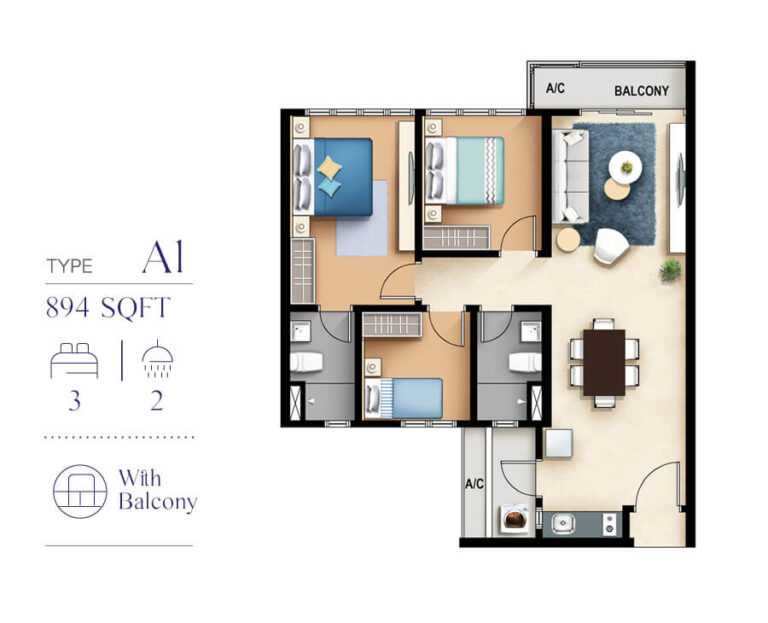 M-Astra-Floor-Plan-Type-A1 | New Property Launch - Kuala Lumpur, Selangor