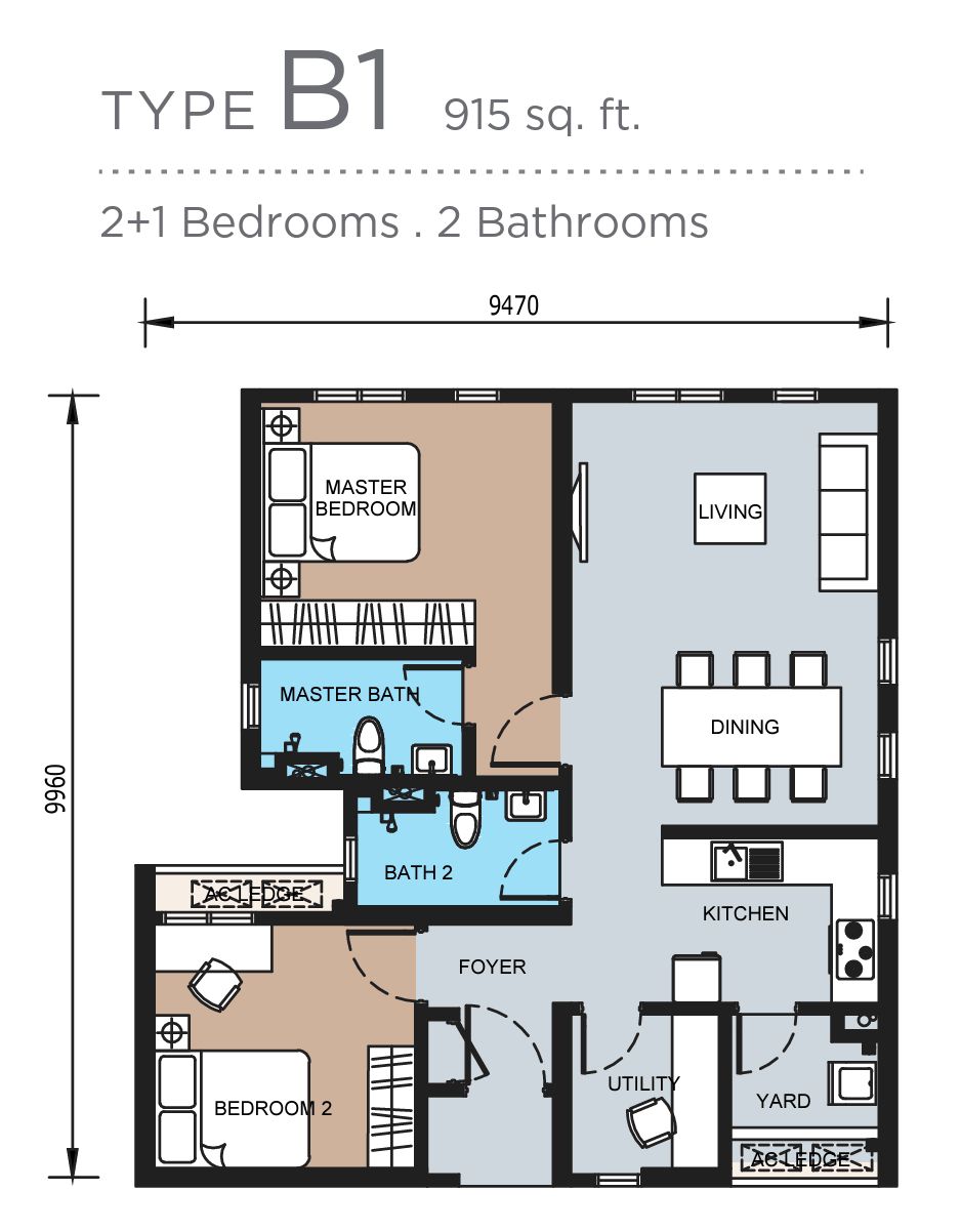 Trio-Floor-Plan-Type-B1 | New Property Launch - Kuala Lumpur, Selangor