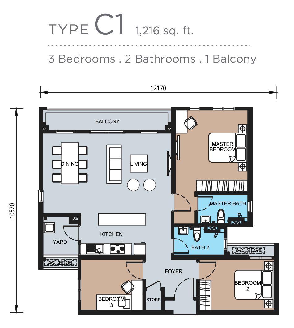 Trio-Floor-Plan-Type-C1 | New Property Launch - Kuala Lumpur, Selangor