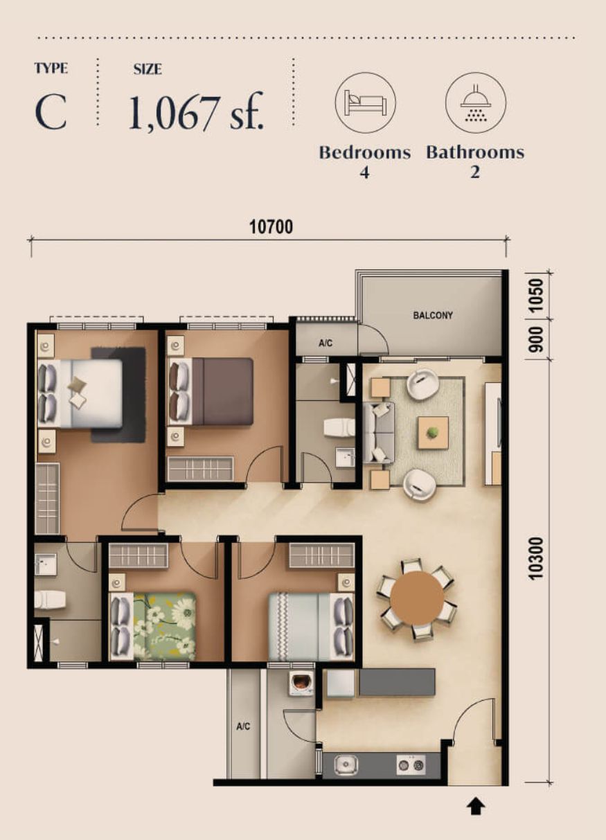 M-Zenya-Unit-Layout-1067-sq-ft | New Property Launch - Kuala Lumpur ...