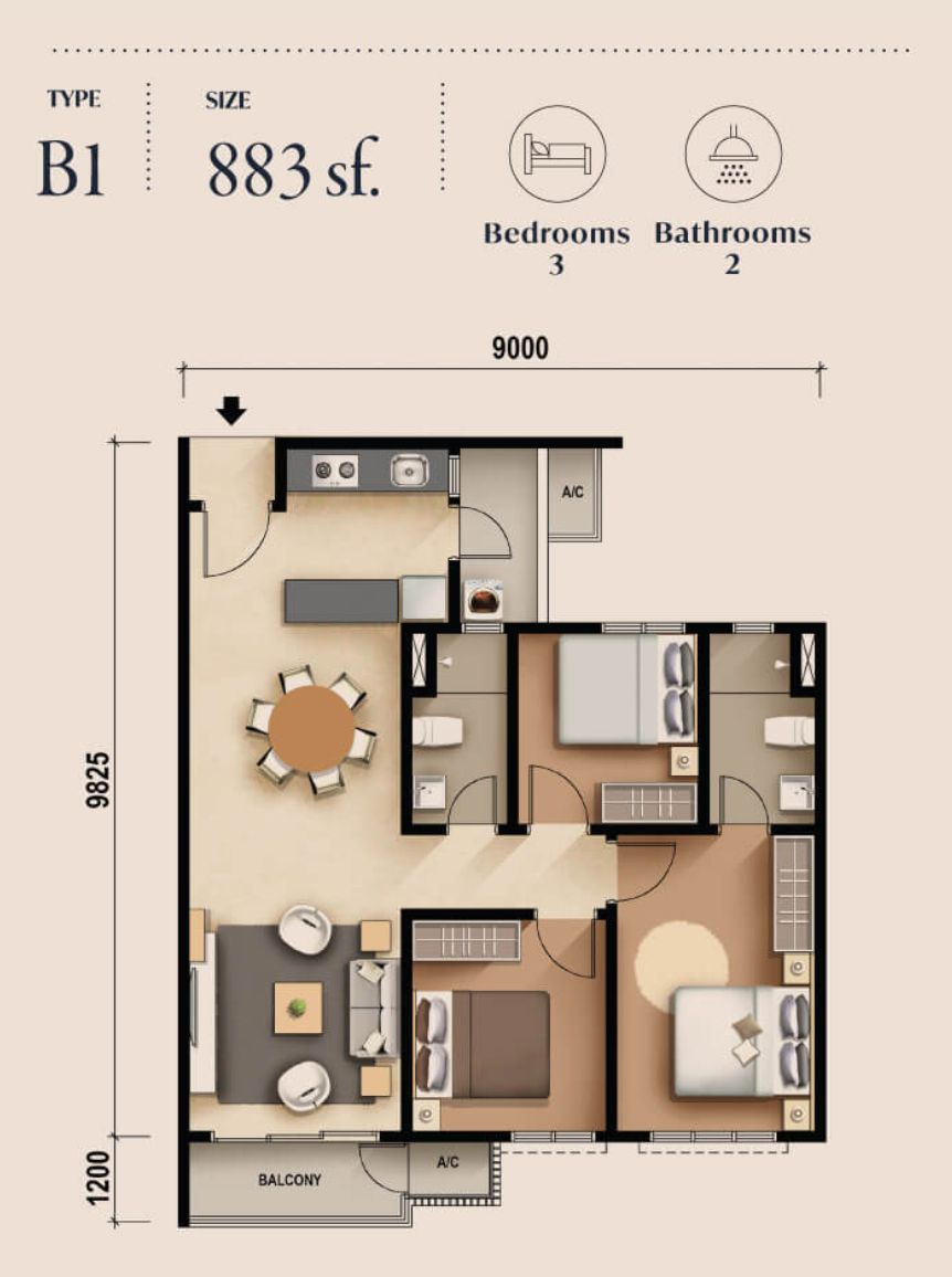 M-Zenya-Unit-Layout-883-sq-ft | New Property Launch - Kuala Lumpur ...